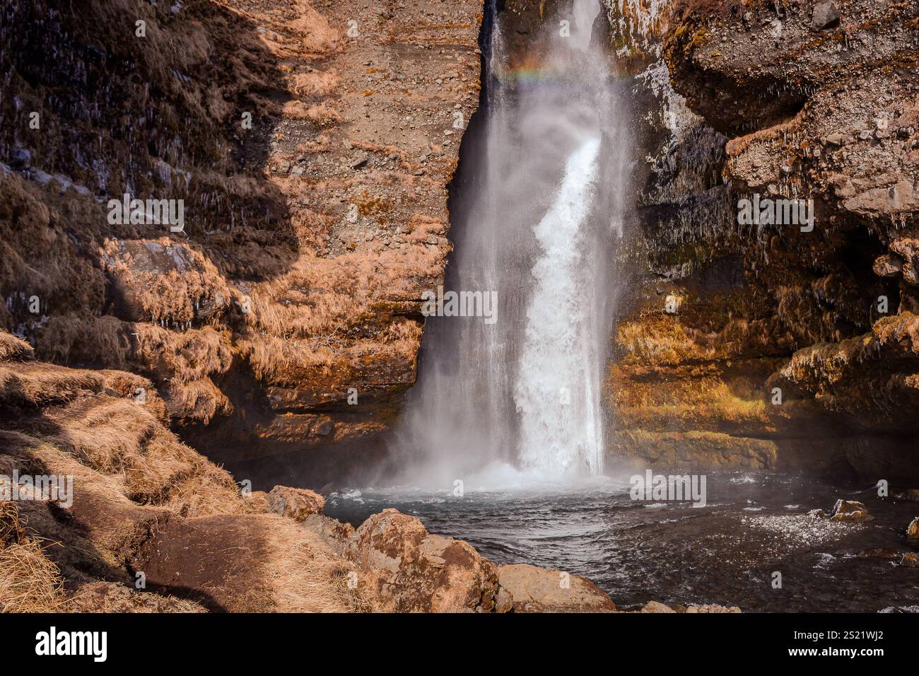 Famous seljalandsfoss waterfall in southern hi-res stock photography ...