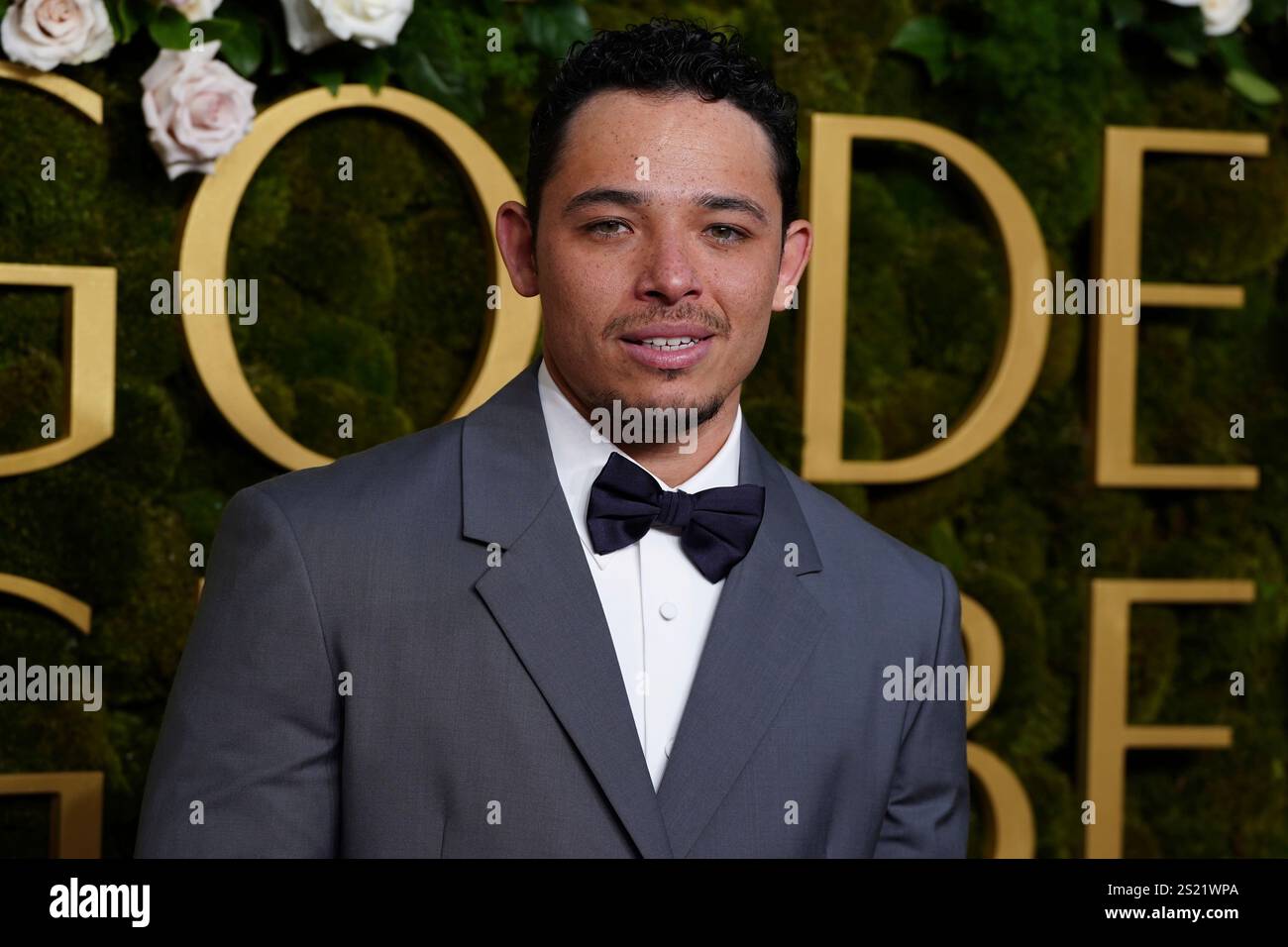 Anthony Ramos arrives at the 82nd Golden Globes on Sunday, Jan. 5, 2025 ...
