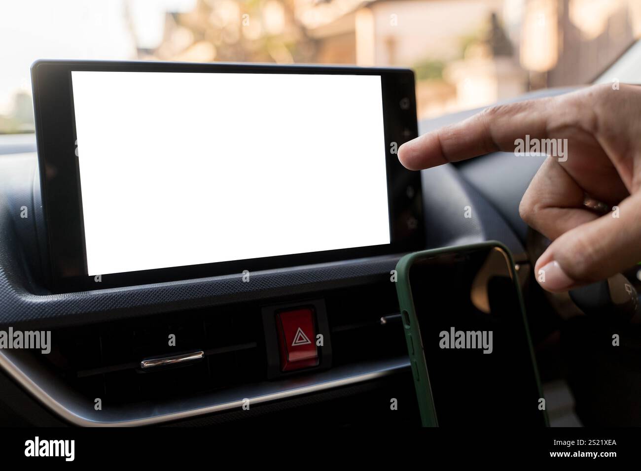 Monitor in car isolated blank screen for navigation maps and GPS ...