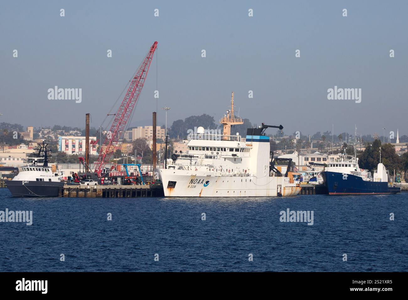San Diego, California, USA. 21st Dec, 2024. The prominent white vessel ...