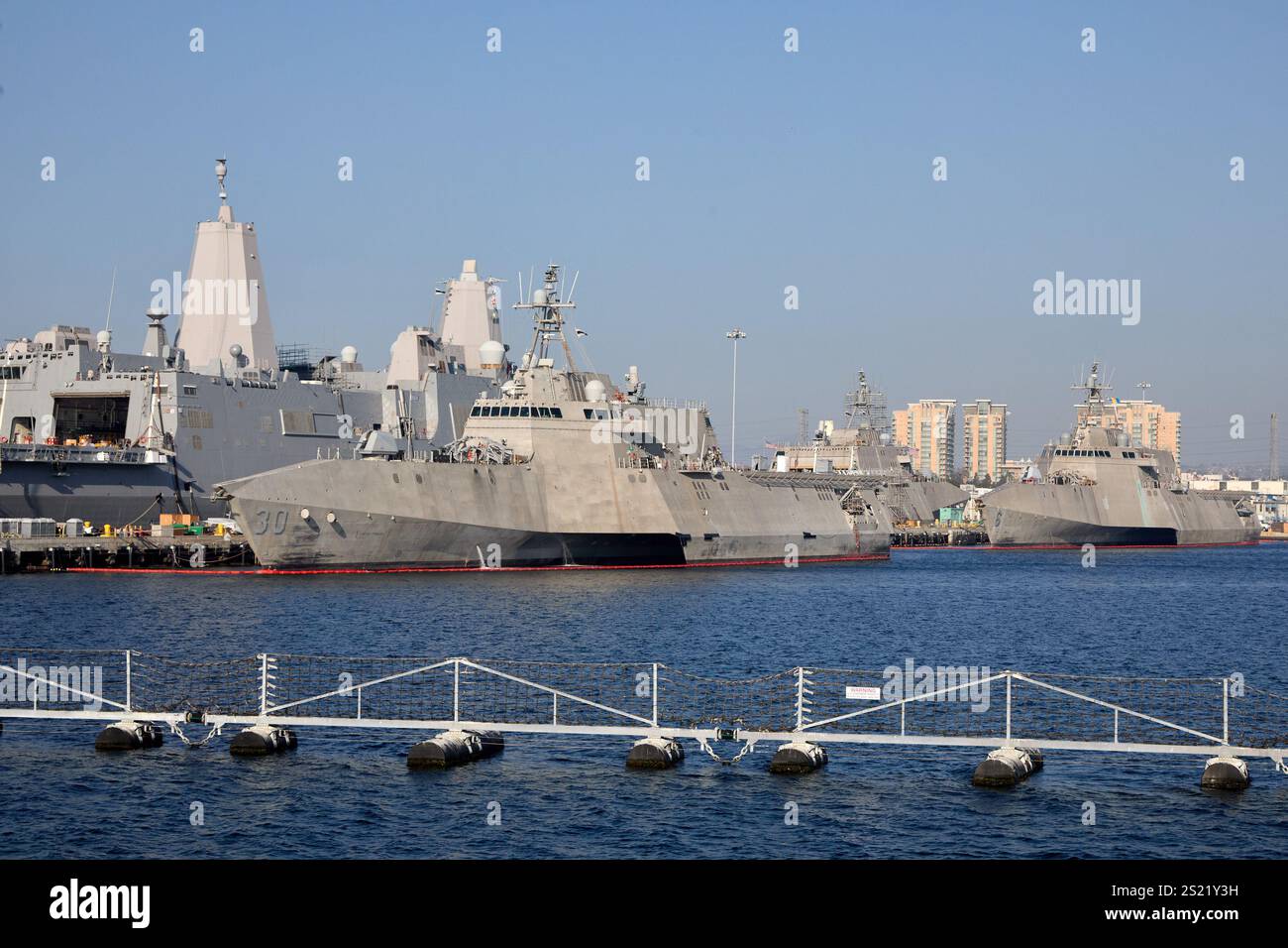 San Diego, California, USA. 21st Dec, 2024. A view of the USS Canberra ...