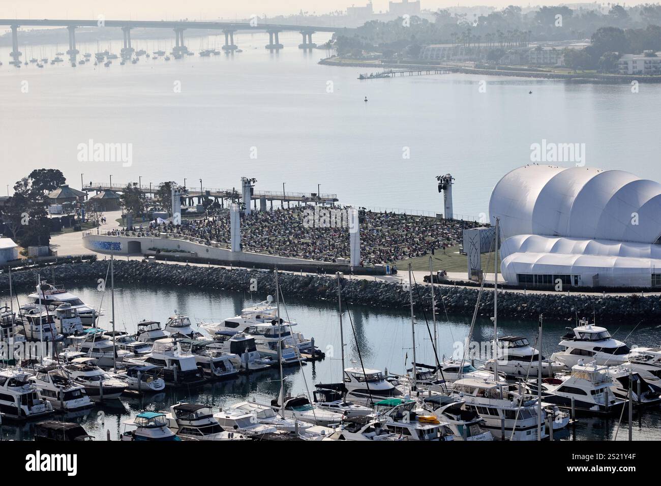 Crowd gathers near large hi-res stock photography and images - Alamy