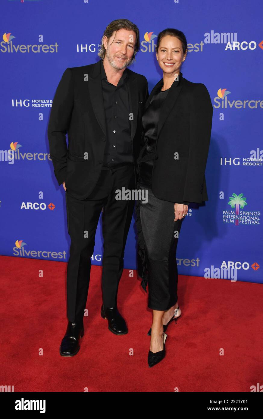 PALM SPRINGS, CALIFORNIA - JANUARY 03: (L-R) Edward Burns and Christy ...