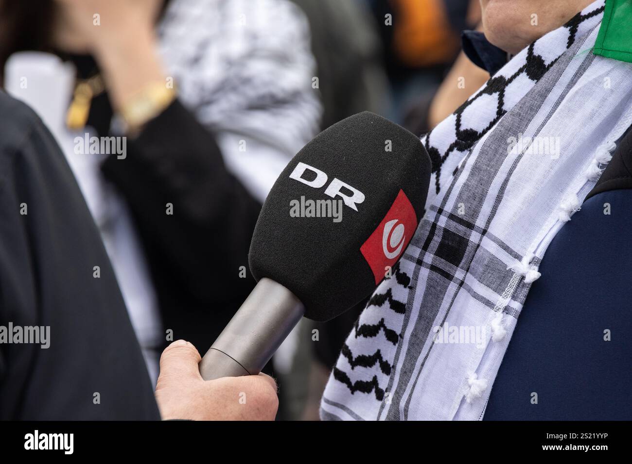 Microphone of DR (Danish Broadcasting Corporation) during a ...