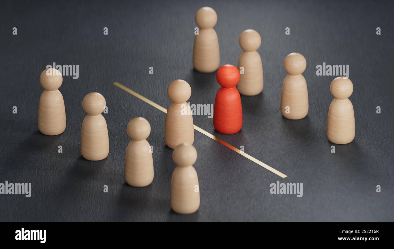 3d render, chess game white pawn pawn stands in front of the round ...