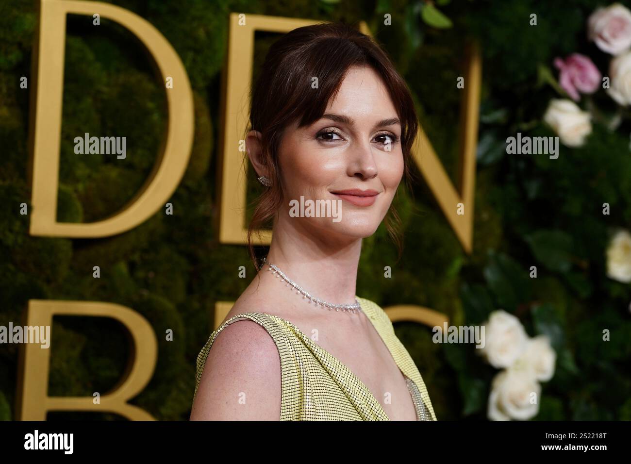 Leighton Meester arrives at the 82nd Golden Globes on Sunday, Jan. 5 ...