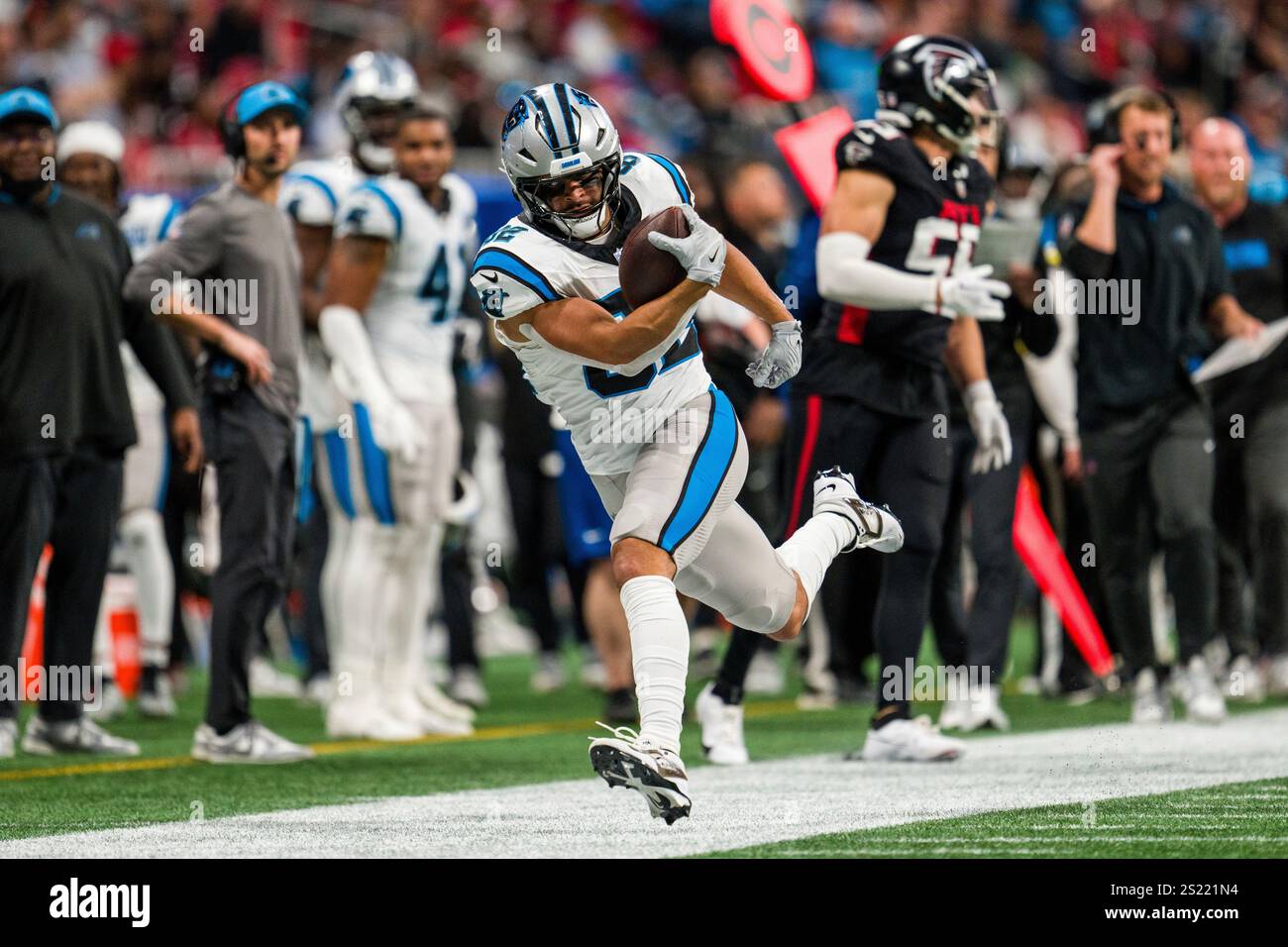 Carolina Panthers tight end Tommy Tremble (82) runs the ball during ...
