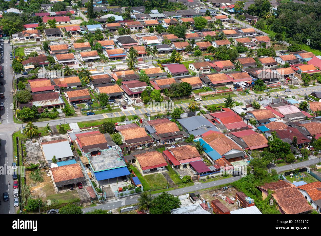 Aerial view of semi-detached houses, comes with private gardens or ...