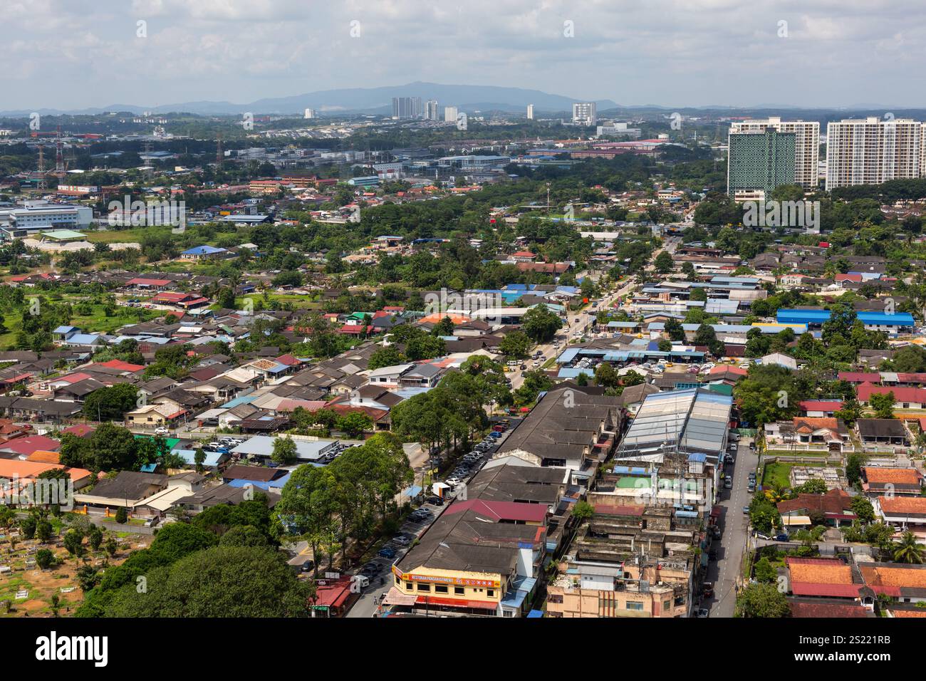 Aerial skyline view of Tebrau district facing north direction, Johor ...