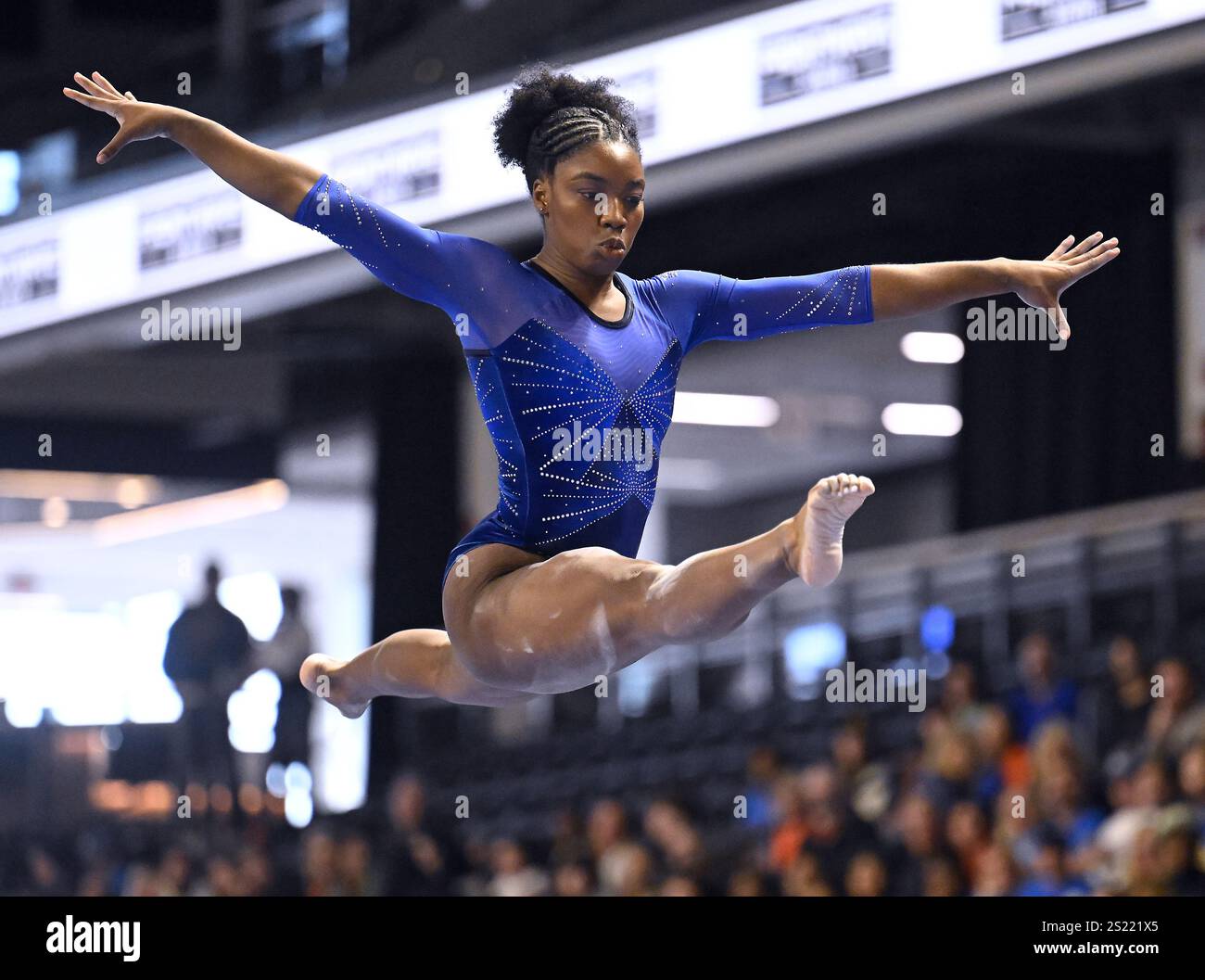 UCLAs' Chae Campbell during an NCAA gymnastics meet on Saturday, Jan. 4, 2025, in Oceanside ...