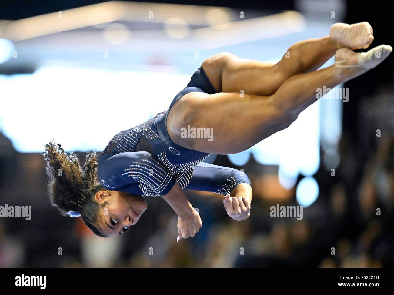 Cals' Annalise Newman-Achee during an NCAA gymnastics meet on Saturday ...
