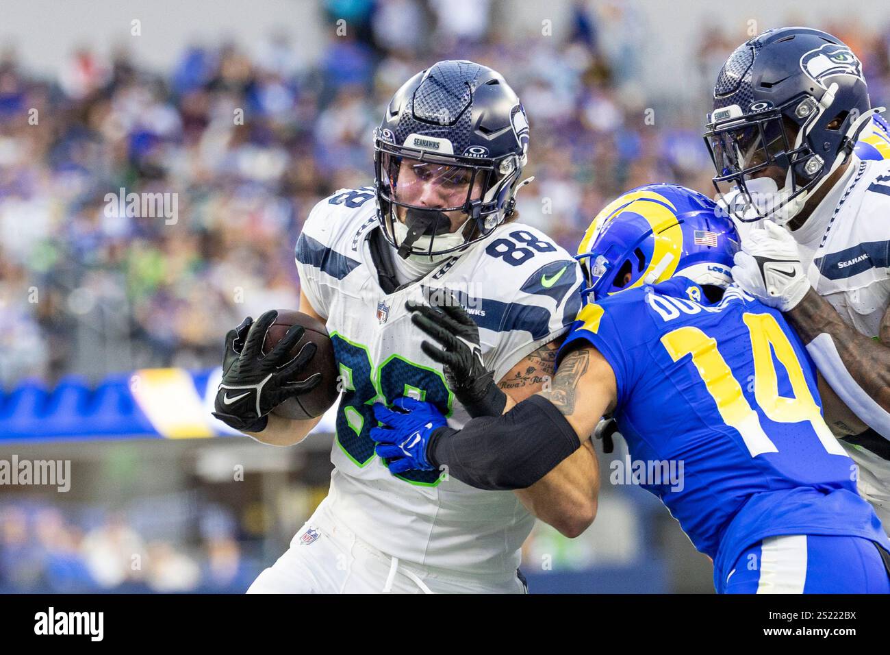 Los Angeles, United States. 05th Jan, 2025. Seattle Seahawks tight end ...