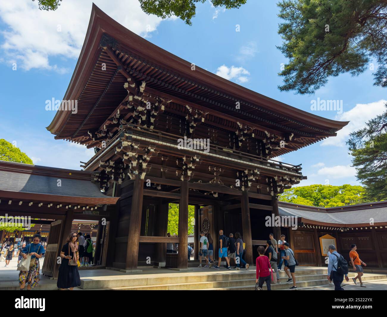 South Gate of Meiji Shrine. Meiji Jingu Shrine is a Shinto shrine ...