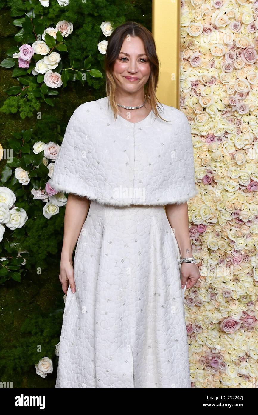 Beverly Hills, USA. 05th Jan, 2025. Kaley Cuoco attends the 82nd Annual Golden Globe Awards at ...