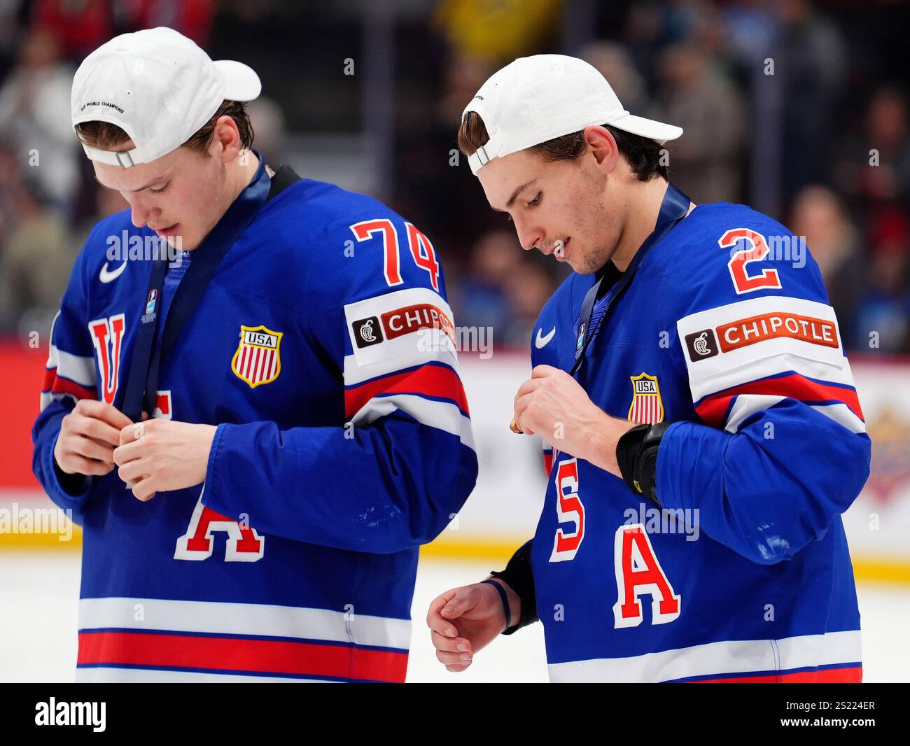 Ottawa, Canada. 05th Jan, 2025. USA forward Brodie Ziemer (74) and ...