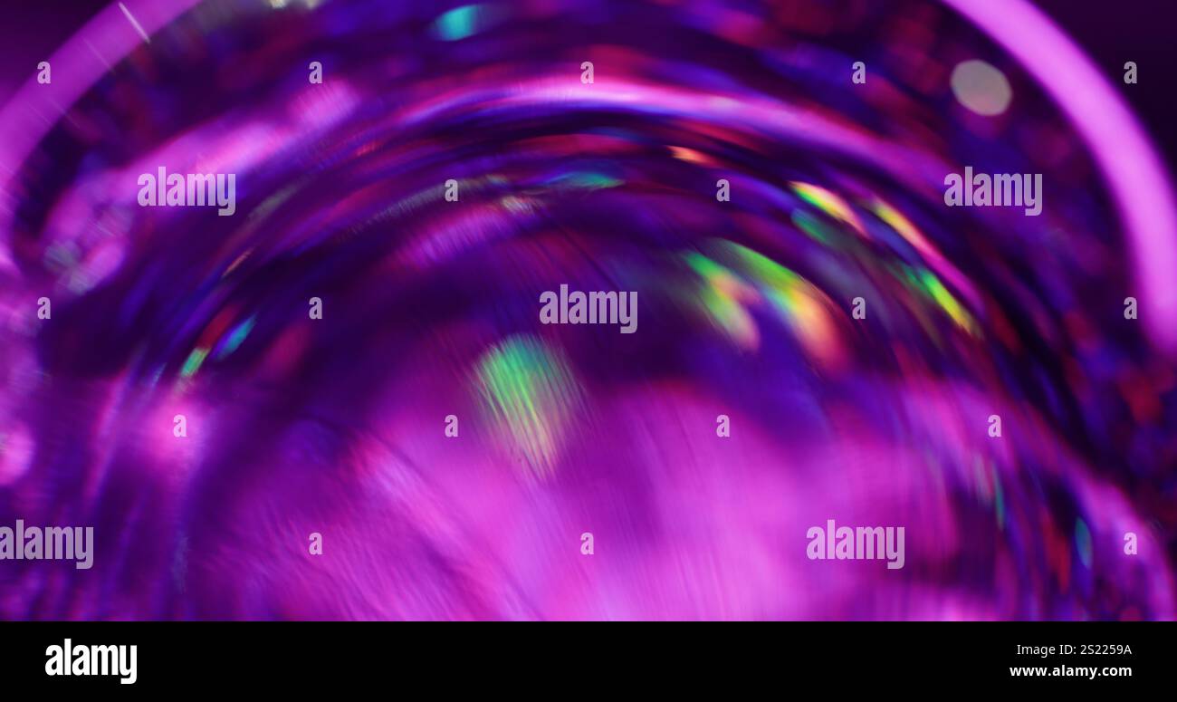Bokeh dispersion. Shimmering shine. Light pass through faceted arc ...
