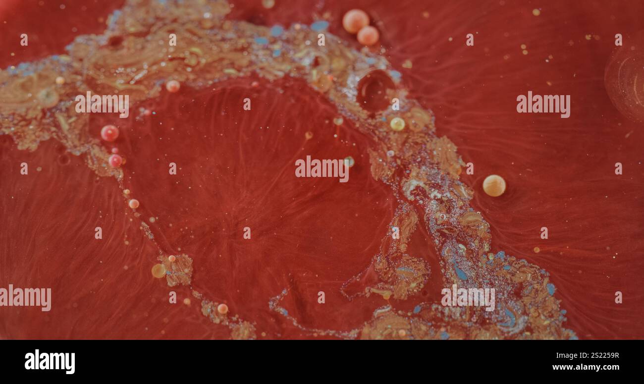 Paint flowing. Diffusion oil mix. Wave jet texture. Chemical process ...