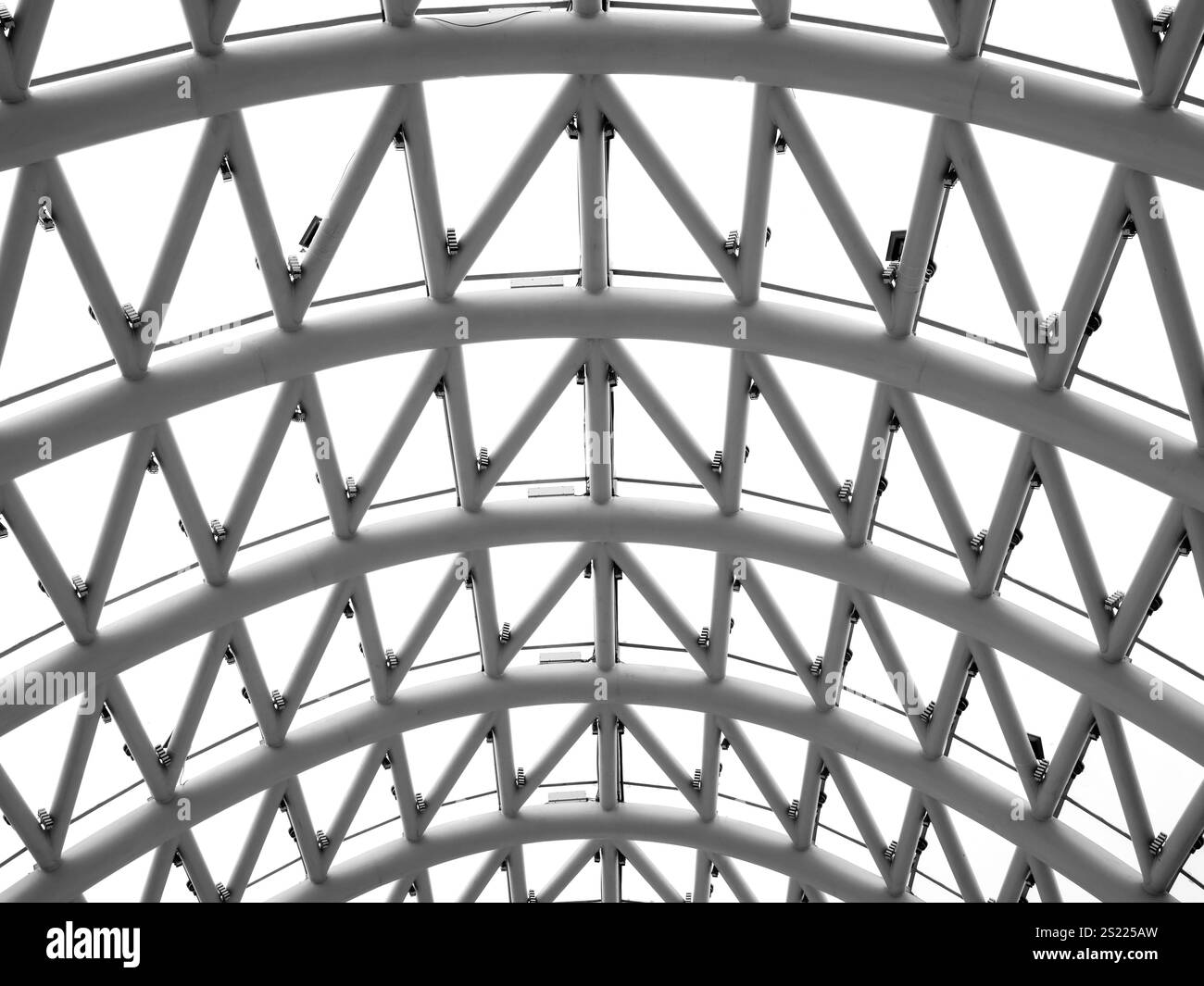 Close-up curved construction on the arch ceiling of bridge of peace ...