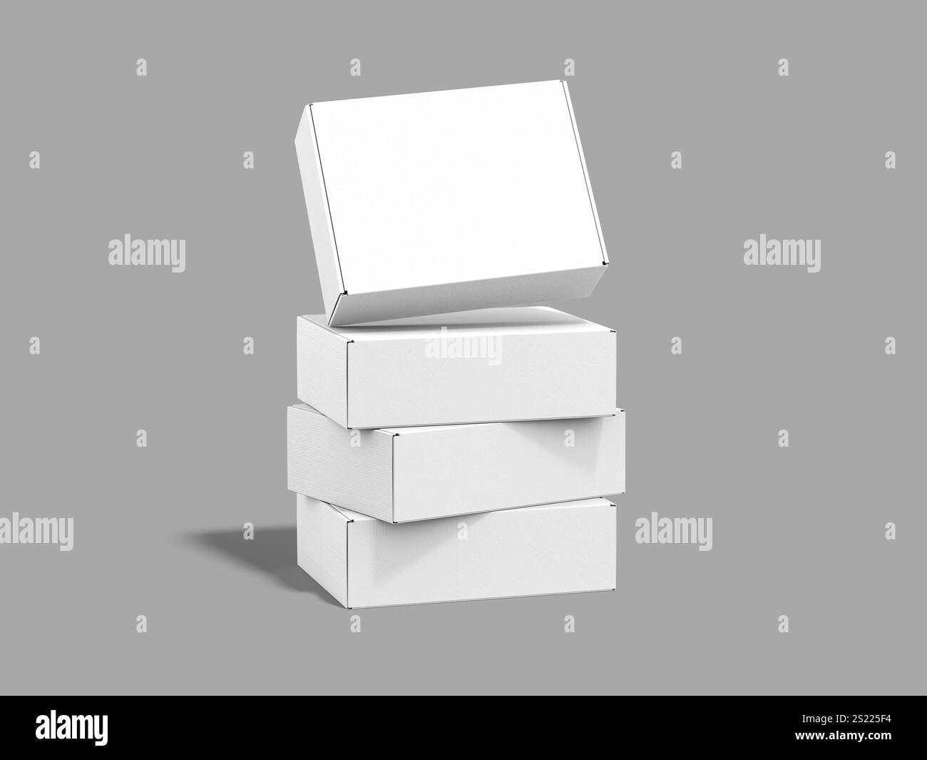 Stacked Four Mailing Box Mockup 3D Delivery Packaging Stock Photo - Alamy
