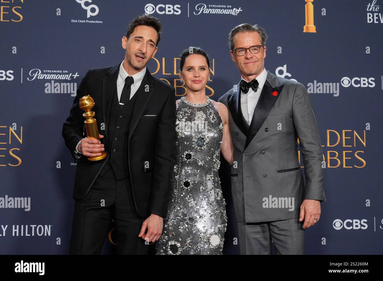 Adrien Brody, winner of the award for best performance by a male actor in a motion picture drama ...