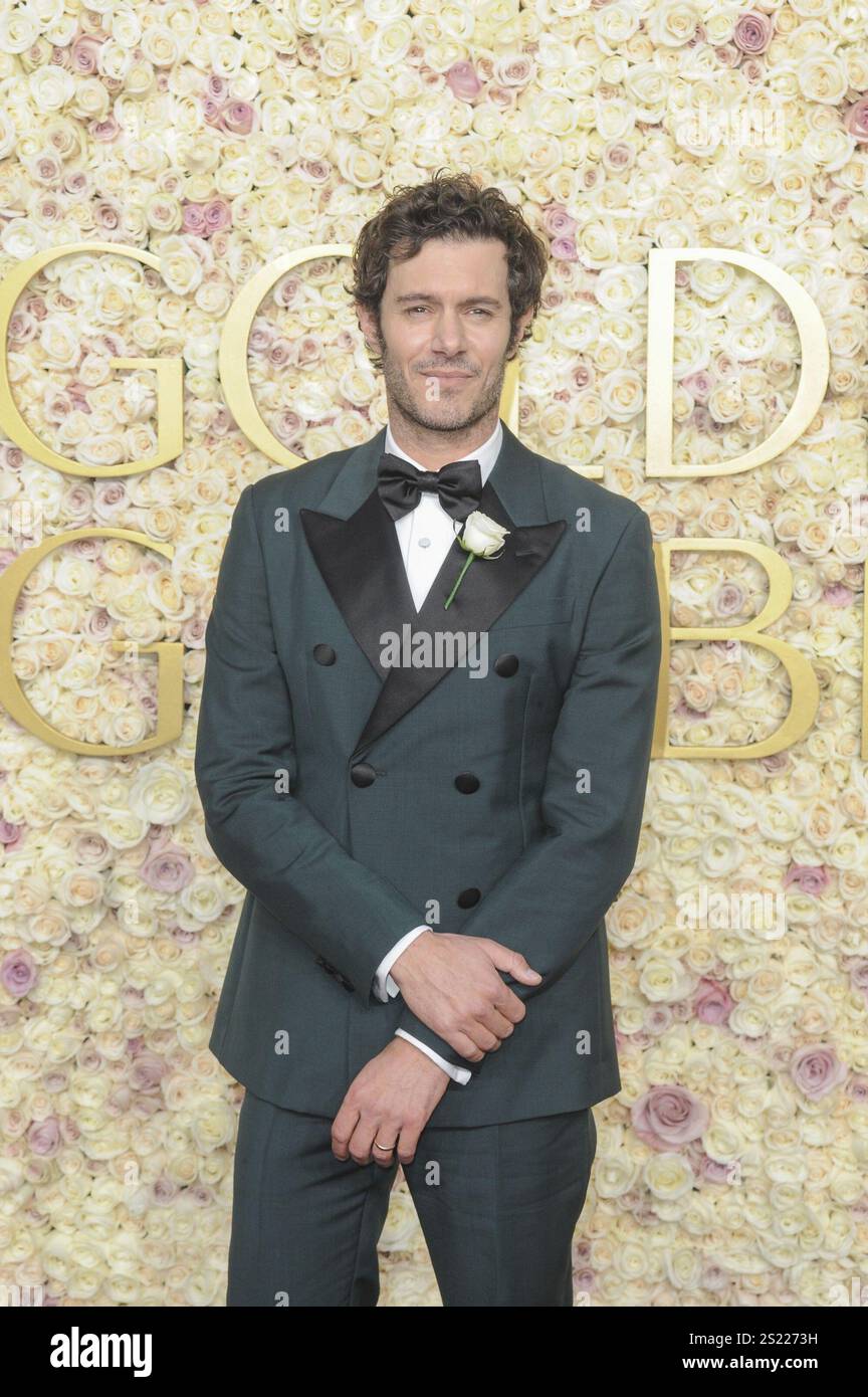 Ca. 05th Jan, 2025. Adam Brody at arrivals for 82nd Golden Globe Awards ...