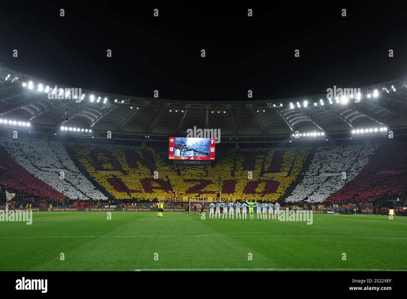 Rome, Italy. 05th Jan, 2025. Roma fans choreography before the Italian ...