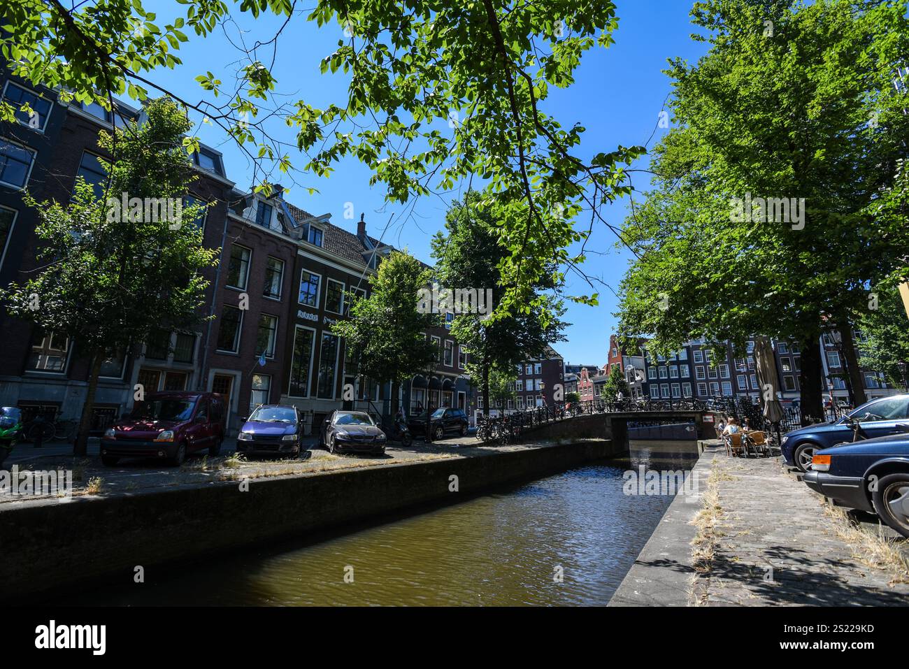 Classic Dutch Streetscape with Canal Views - Amsterdam, Netherlands ...