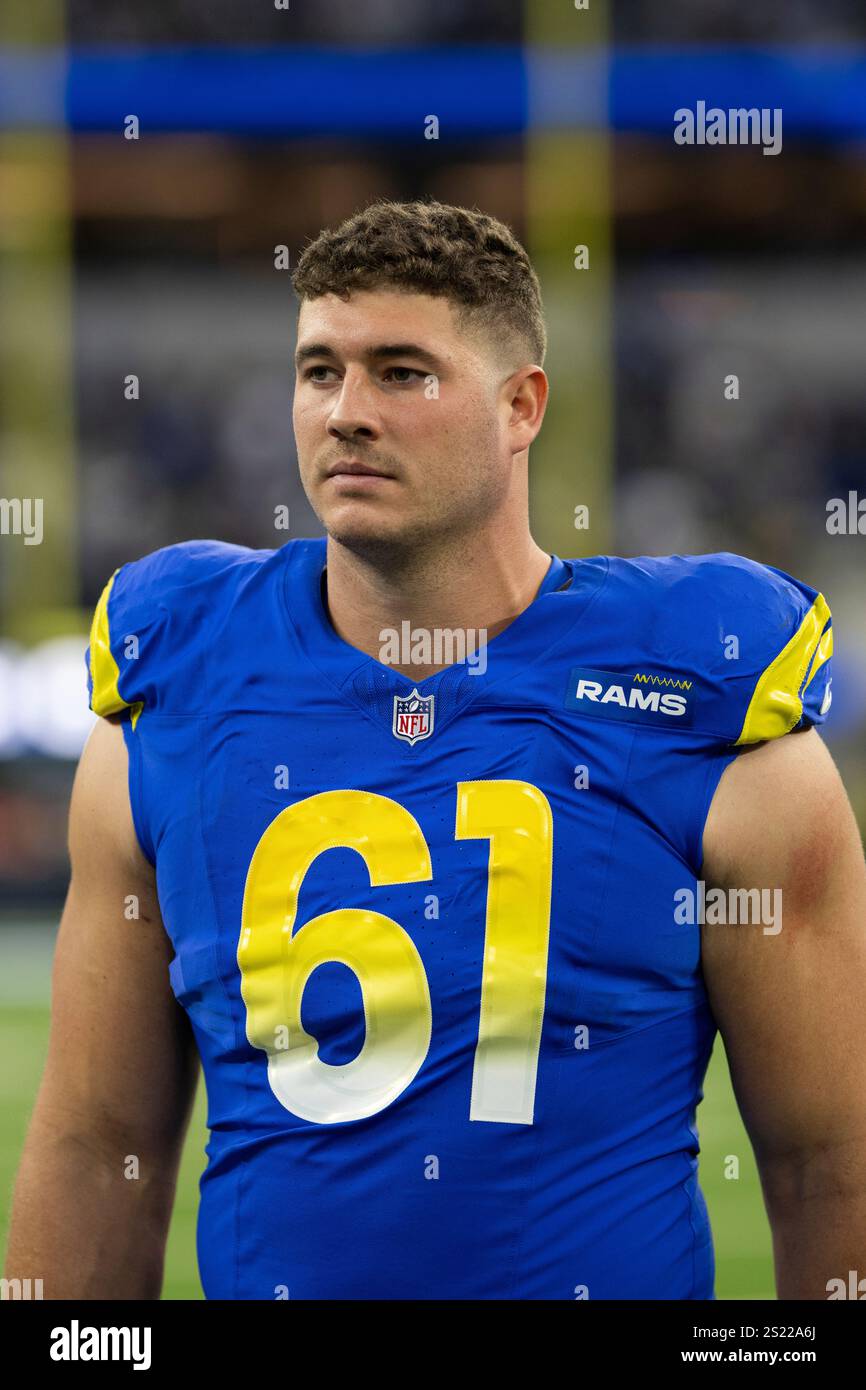 Los Angeles Rams offensive tackle AJ Arcuri (61) walks back to the ...