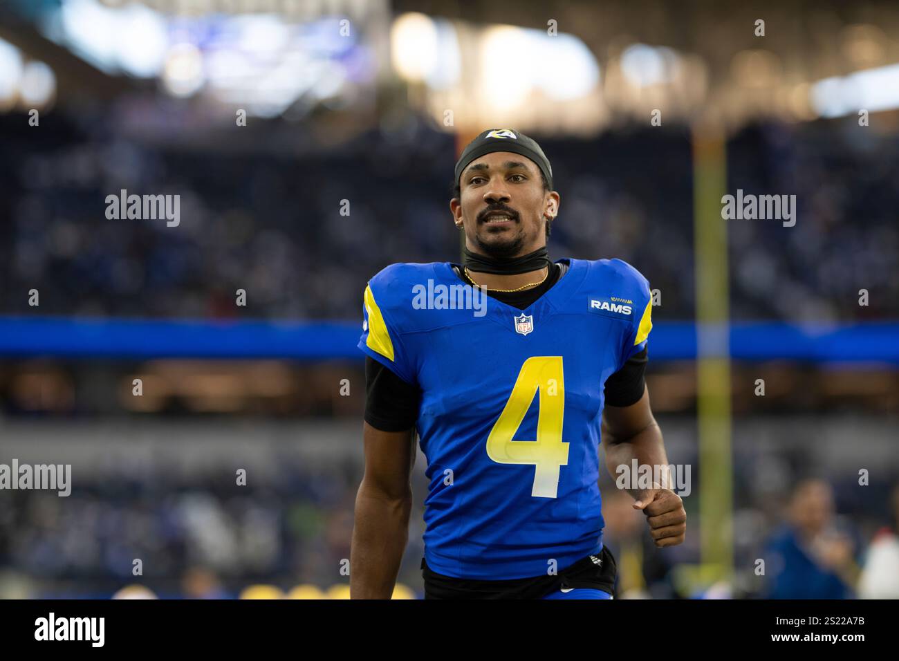 Los Angeles Rams cornerback Ahkello Witherspoon (4) jogs back to the ...