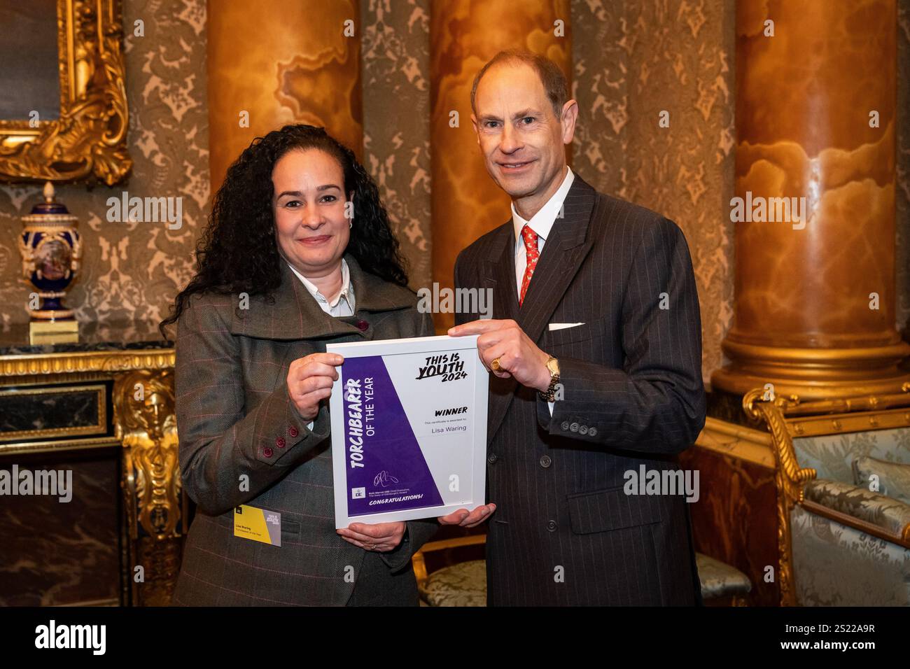 The Duke of Edinburgh with Lisa Warning, Torchbearer of the Year award ...