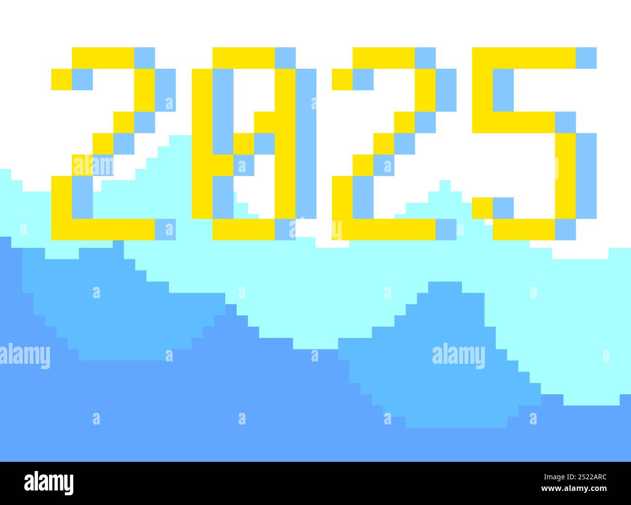 Number 2025 pixelated word with geometric graphic background. Vector ...