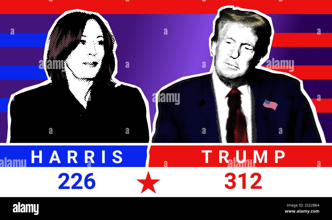 2024 results of the presidential elections. Portrait of Donald Trump ...