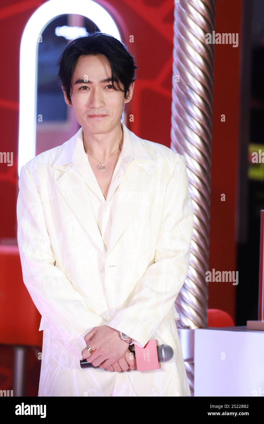 Chinese actor Zhu Yilong attends an activity in Guangzhou City, south ...