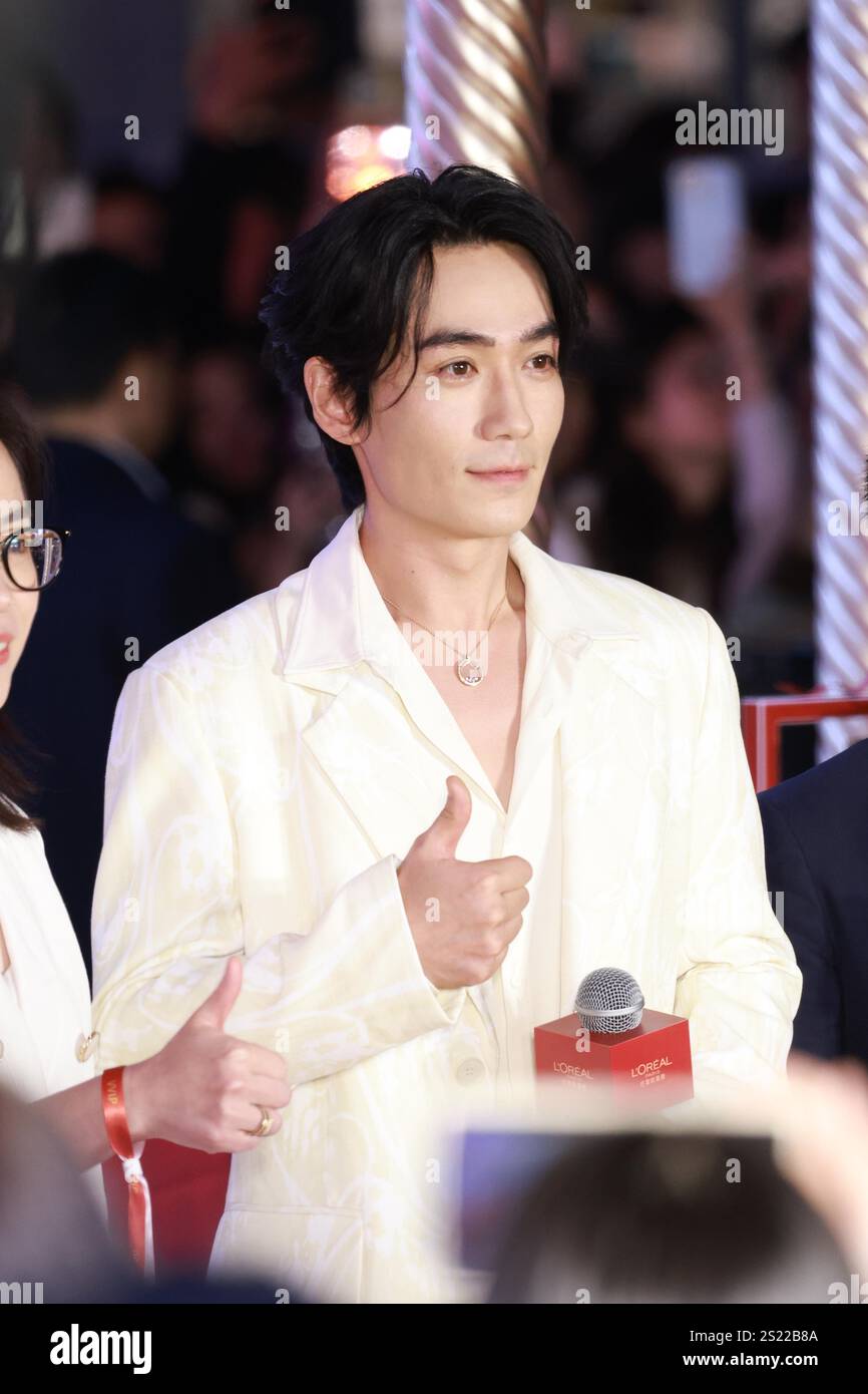 Chinese actor Zhu Yilong attends an activity in Guangzhou City, south ...