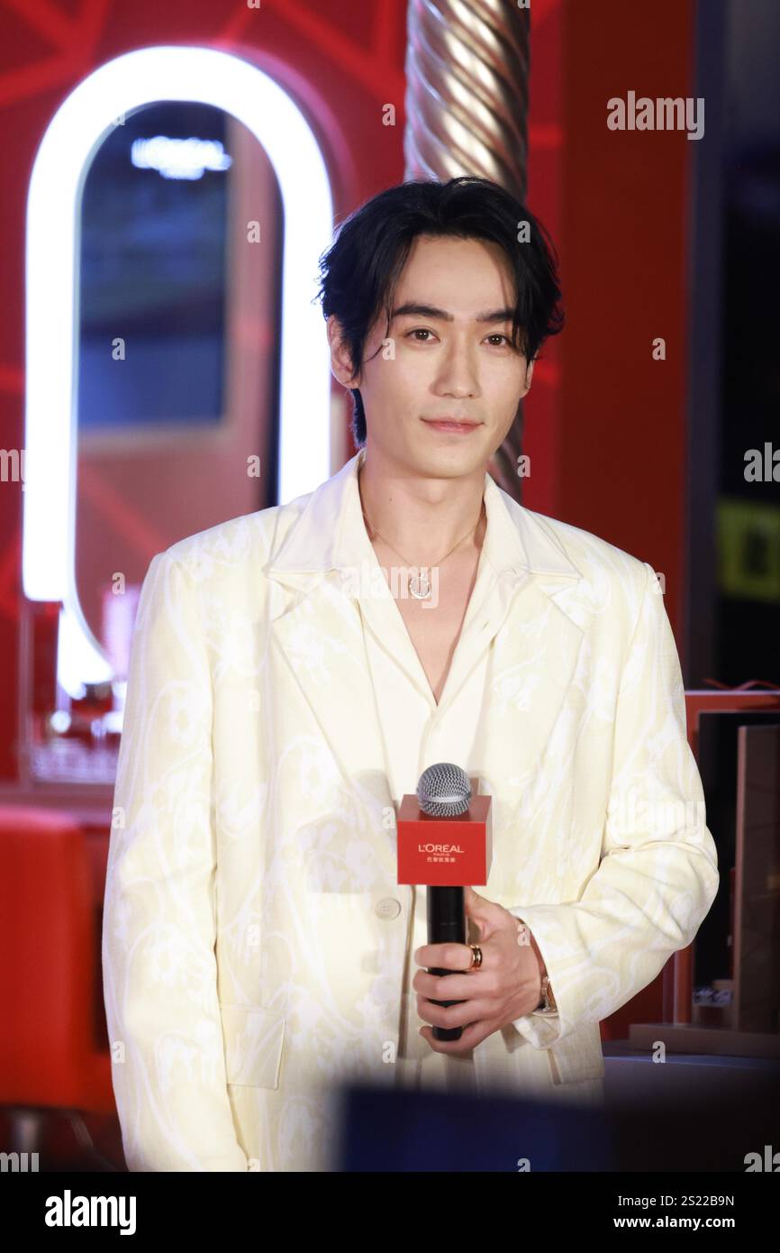 Chinese actor Zhu Yilong attends an activity in Guangzhou City, south ...