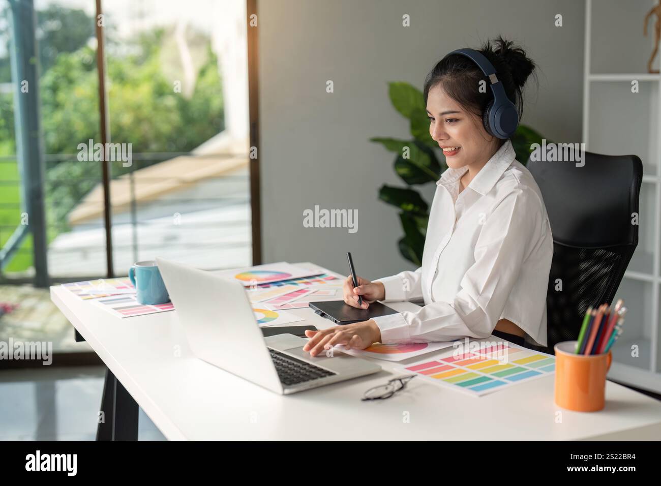 Graphic design action creative workspace home office digital art ...