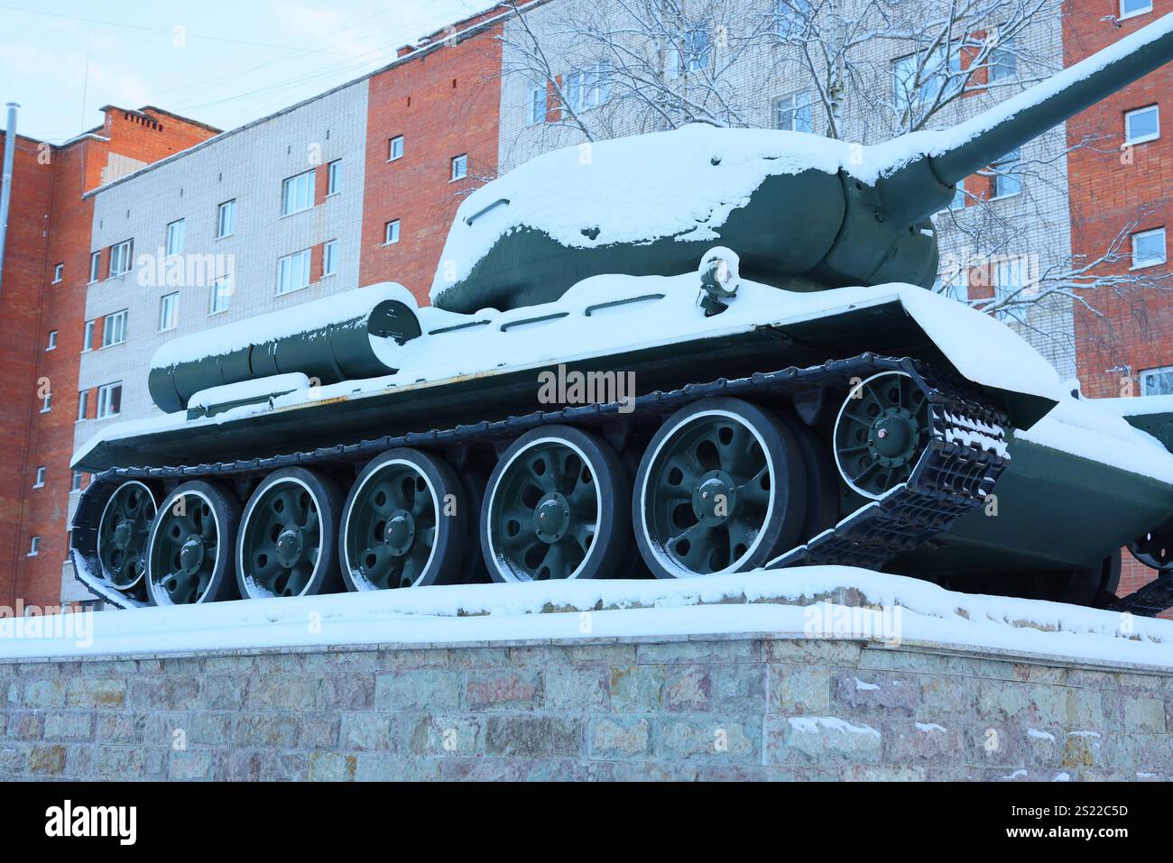 The SnowCovered Tank Monument highlights the contrast between winter ...