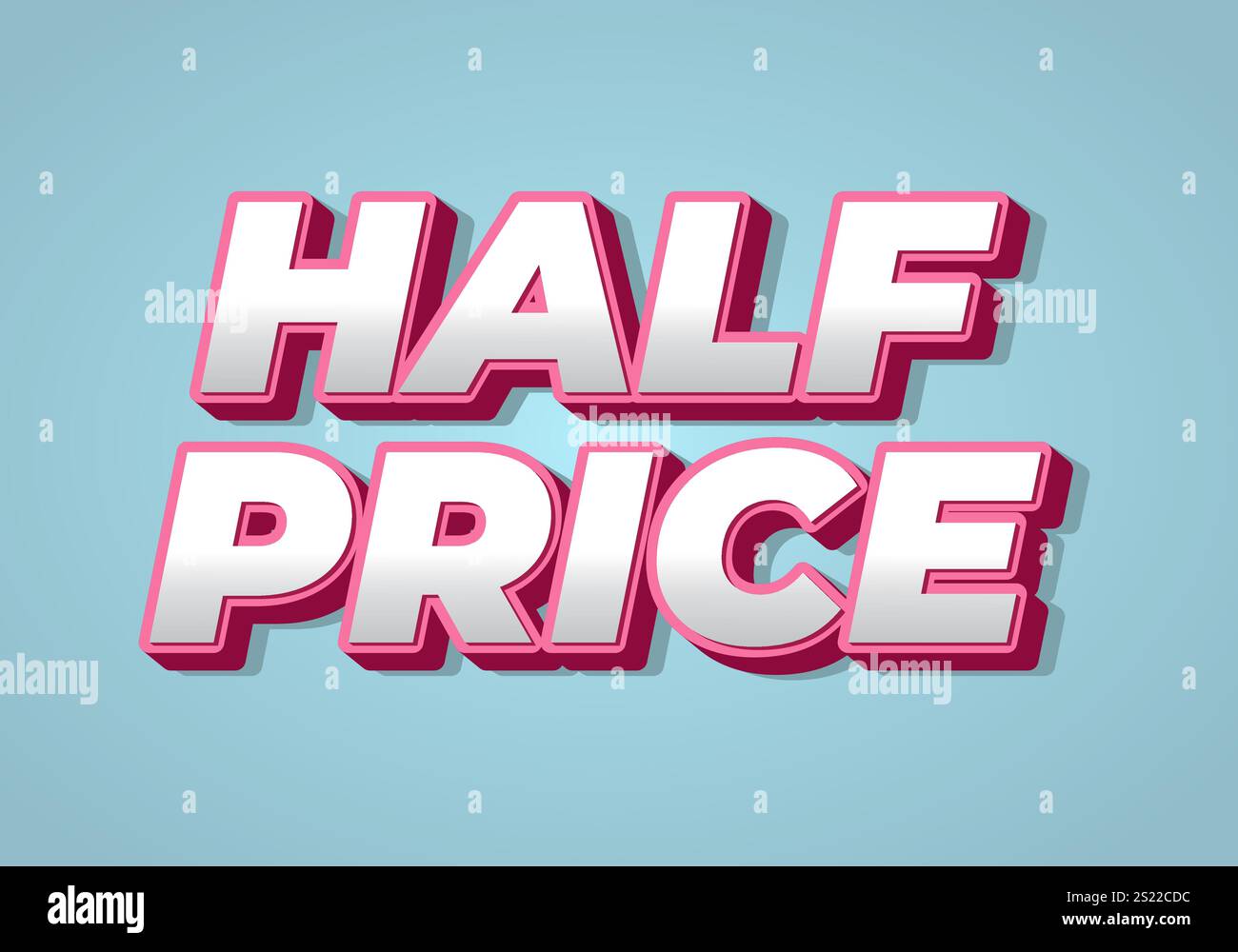 Half price. Text effect design in eye catching colors with three ...