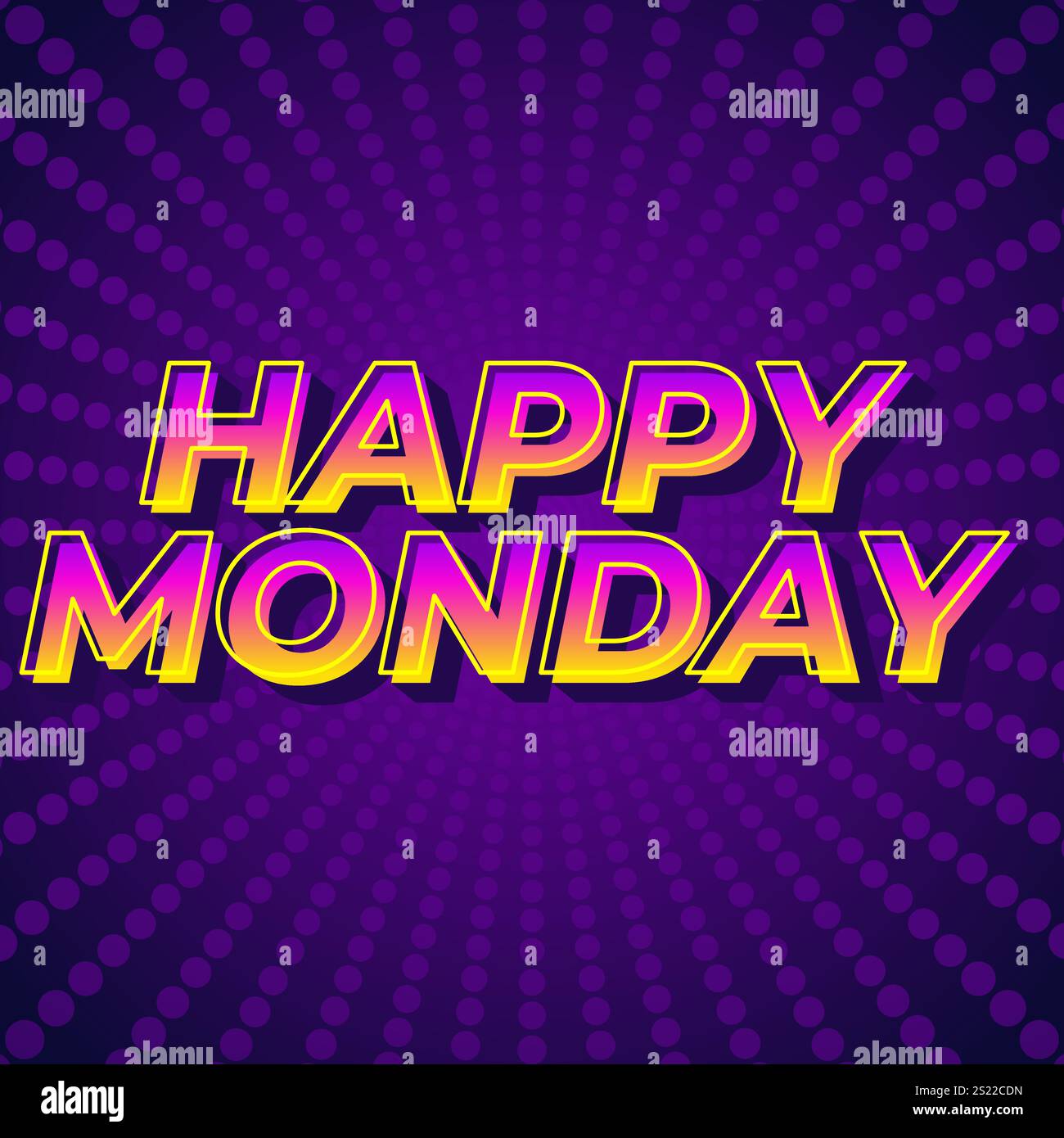 Happy monday text effect design with super bold fonts good for social ...