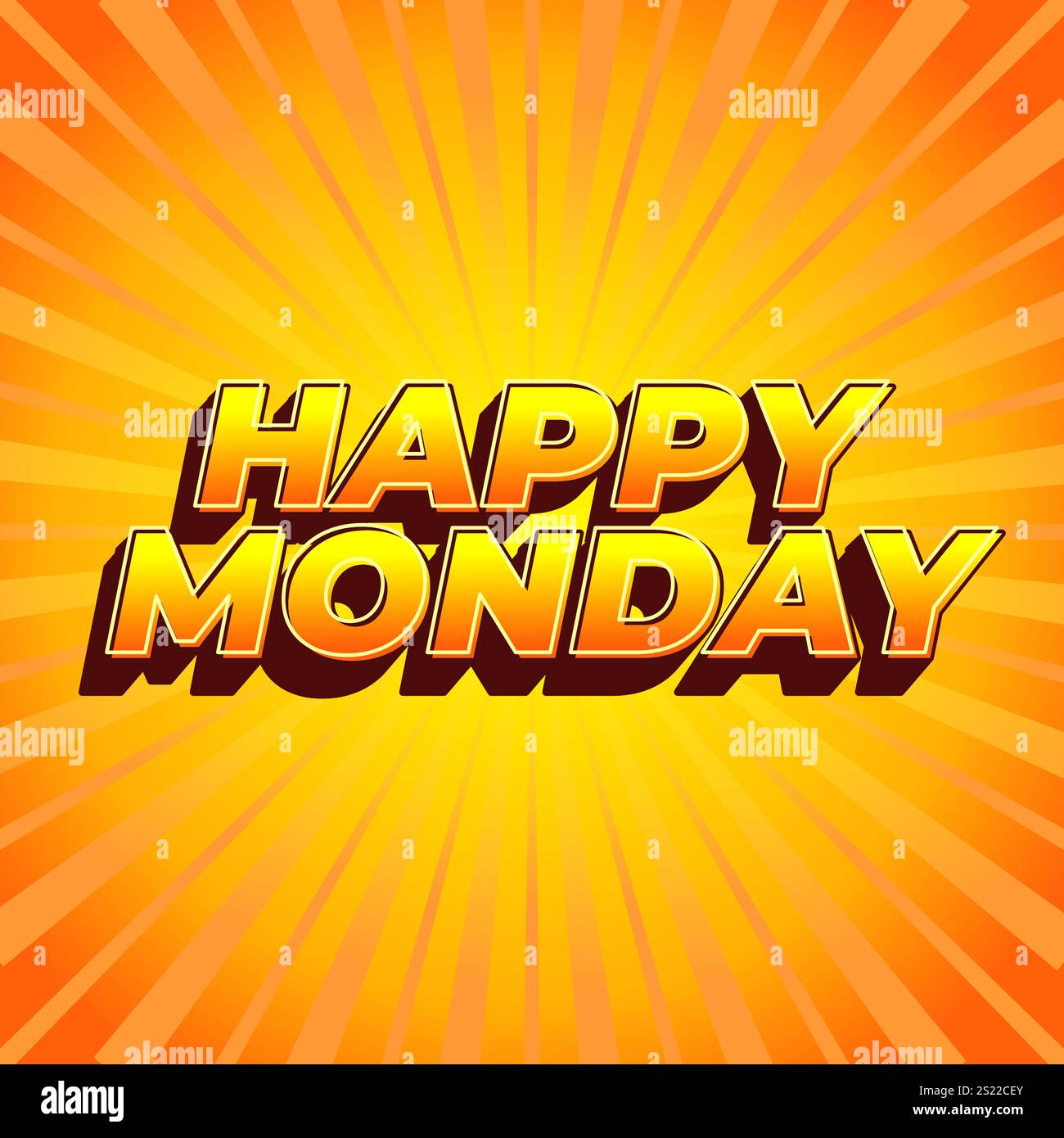 Happy monday text effect design with super bold fonts good for social ...
