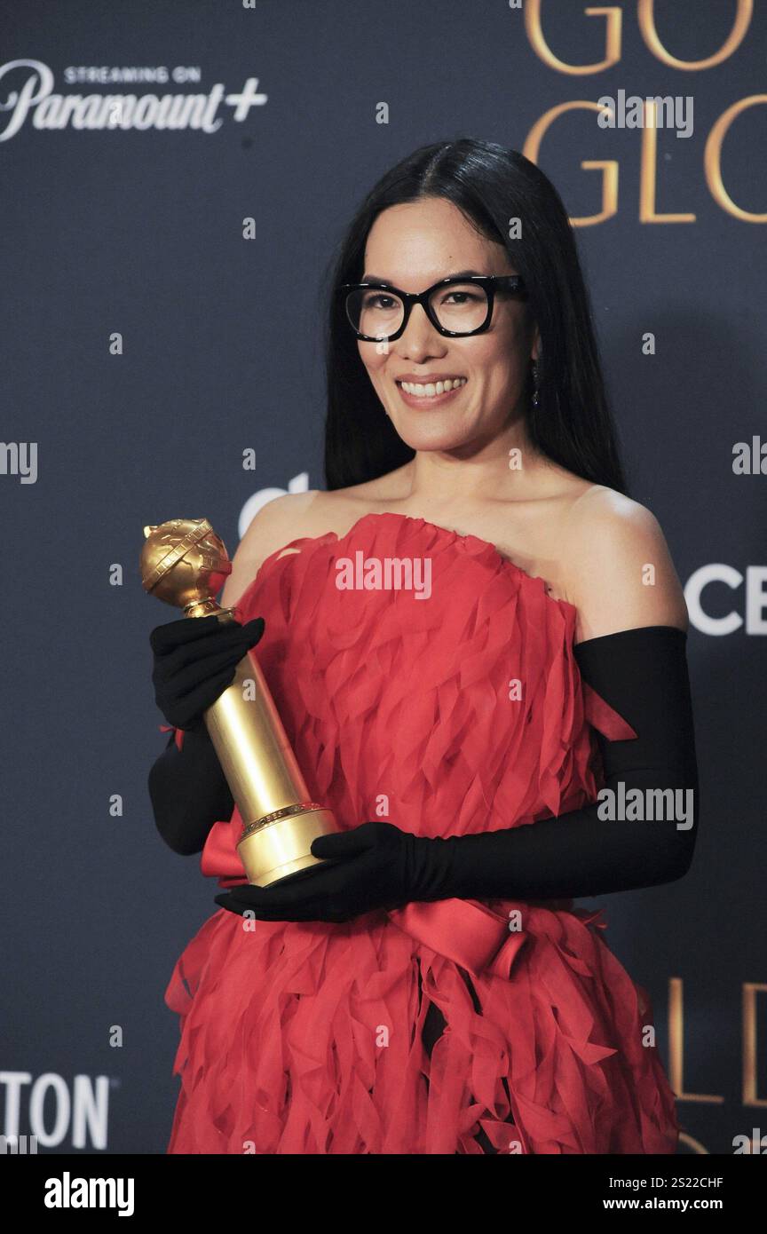 Ali Wong in the press room for 82nd Golden Globe Awards - Press Room, Beverly Hilton Hotel ...