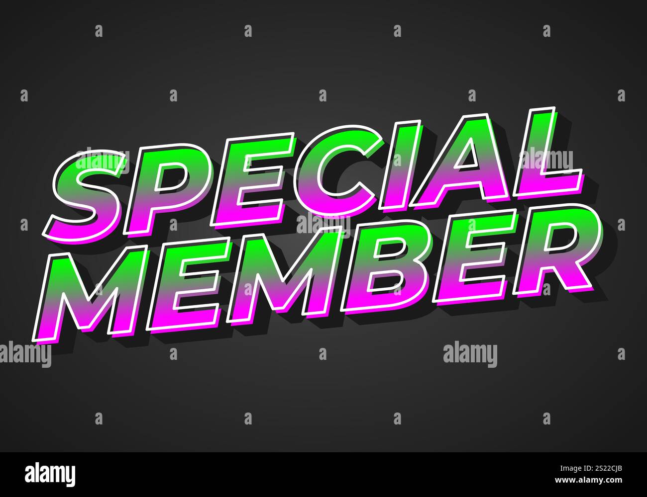 Special member. Text effect design in modern colors with 3D effect look ...