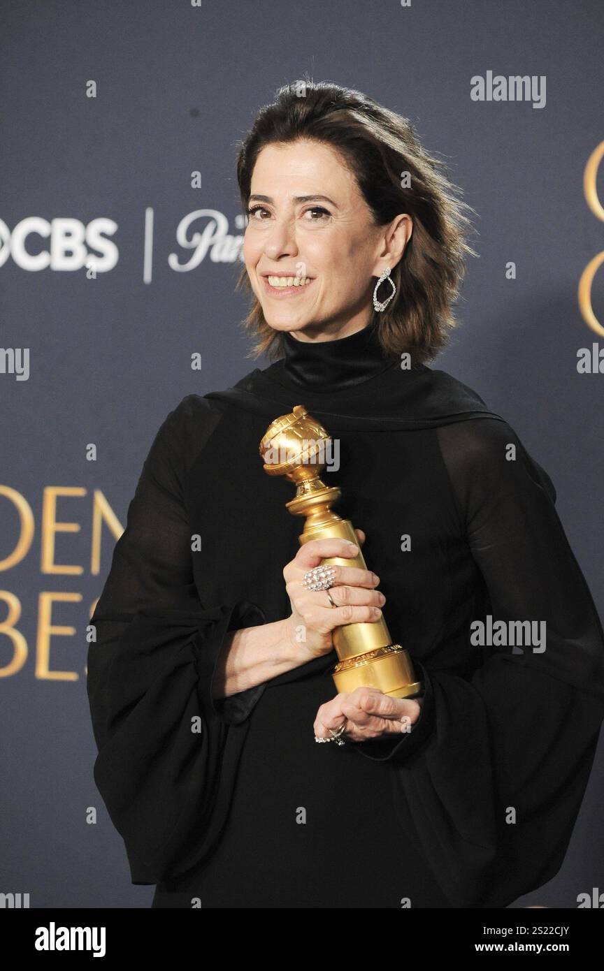 Ca. 05th Jan, 2025. Fernanda Torres in the press room for 82nd Golden ...