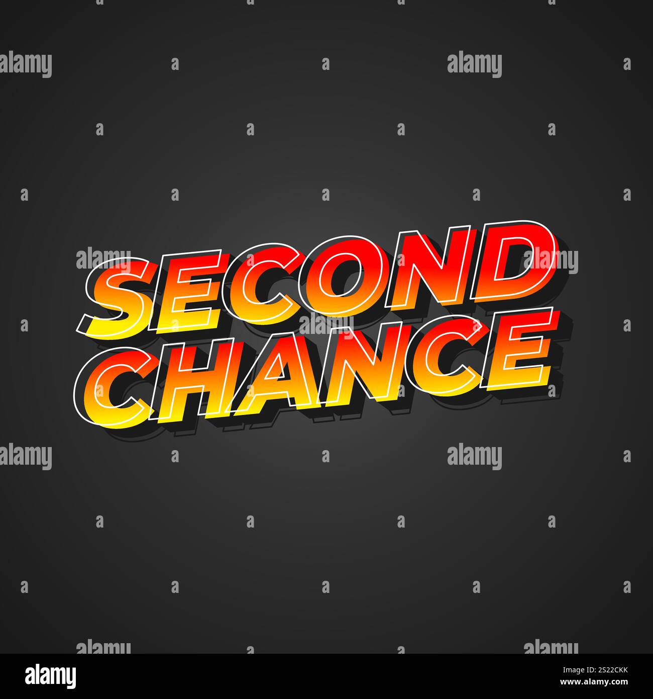 Second chance text effect design for social media ads in square size ...