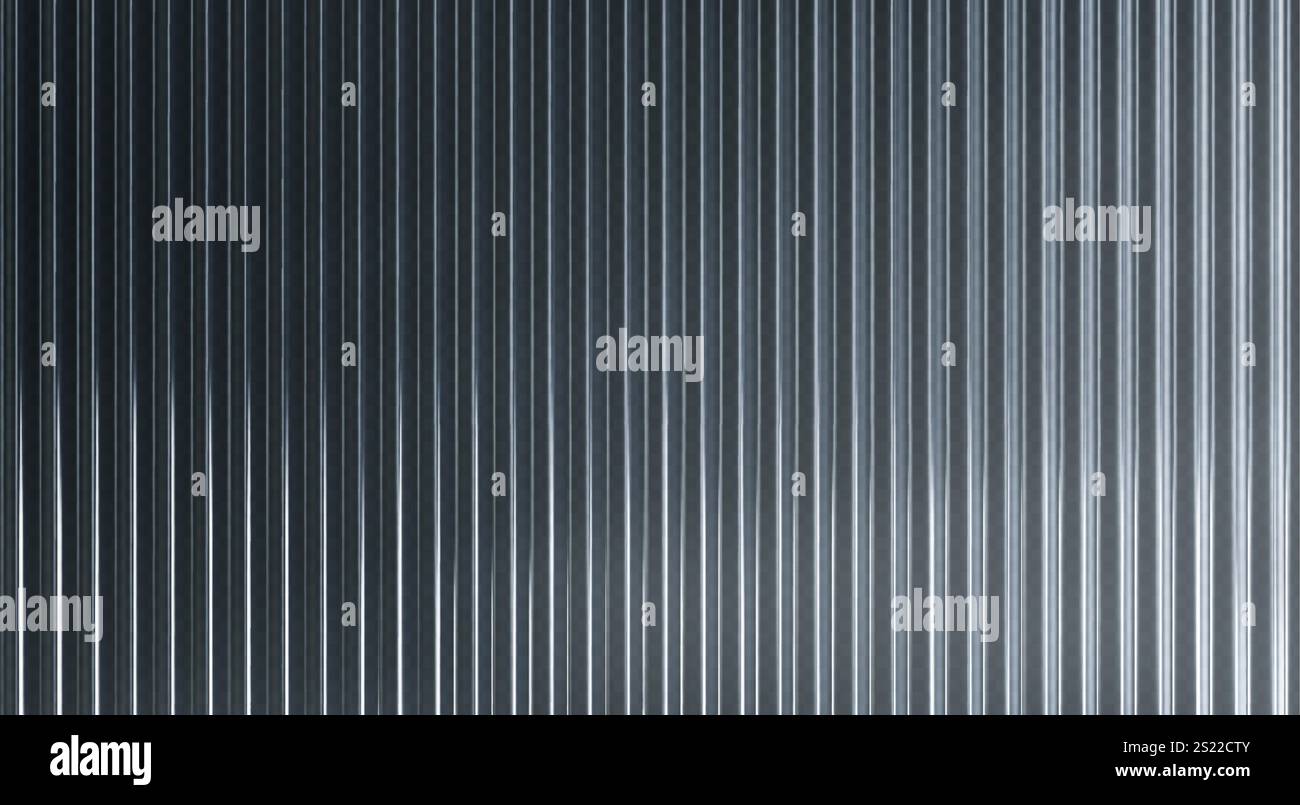 Ribbed glass surface with vertical metallic stripe pattern. Regular ...