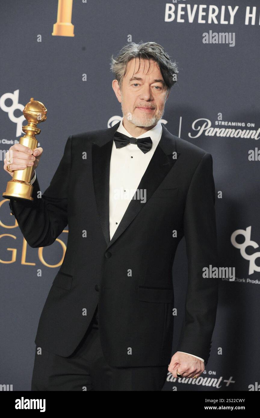 Ca. 05th Jan, 2025. Peter Straughan in the press room for 82nd Golden ...