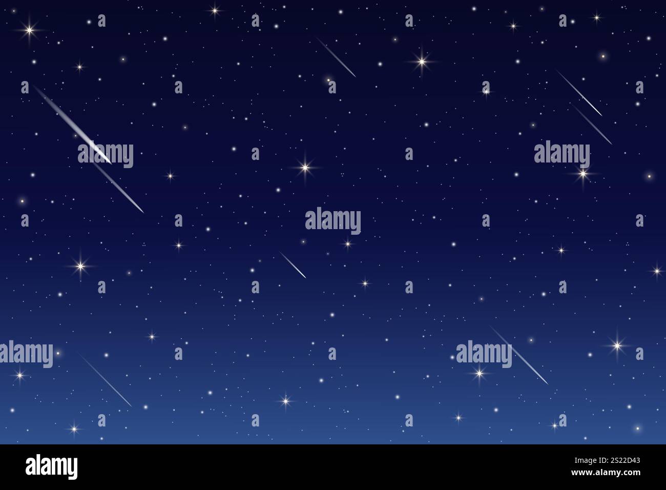 Night sky background with stars and comets. Dark blue galaxy outer ...