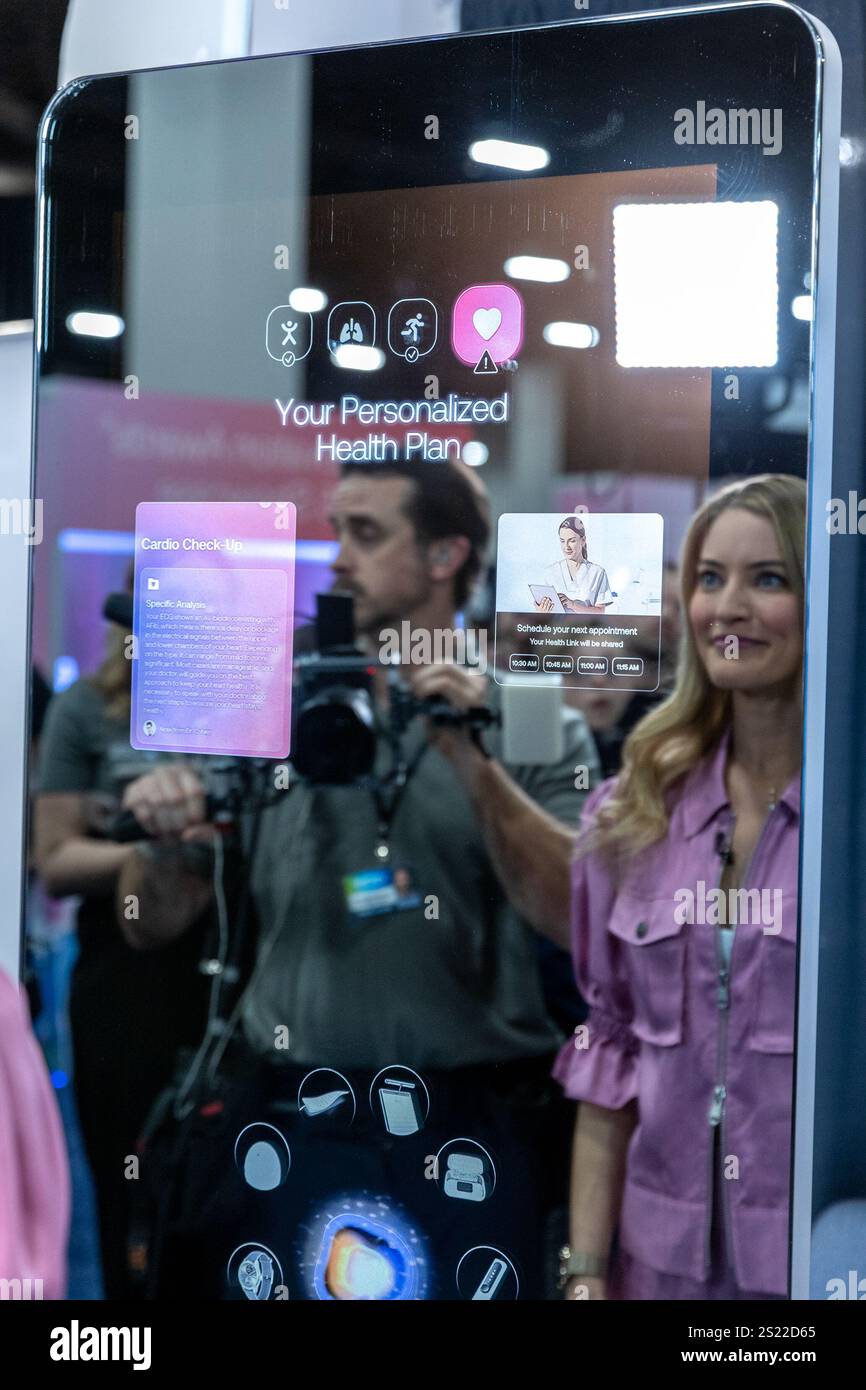 Las Vegas, USA. 05th Jan, 2025. Withings' Omnia, a full-size body-scanning health mirror ...