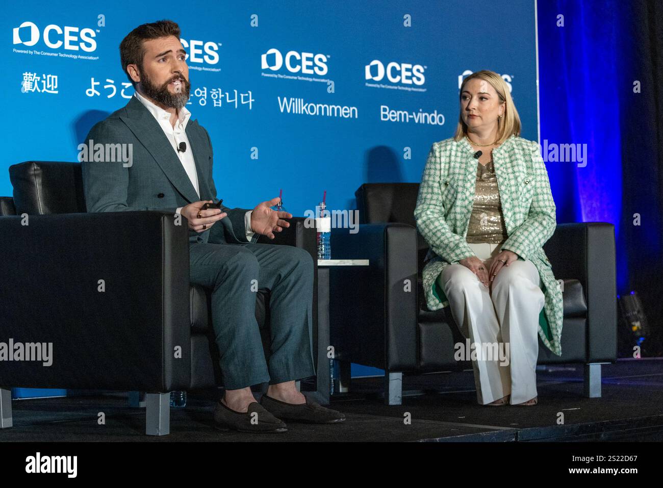 Las Vegas, USA. 05th Jan, 2025. Brian Comiskey (L), and Melissa ...