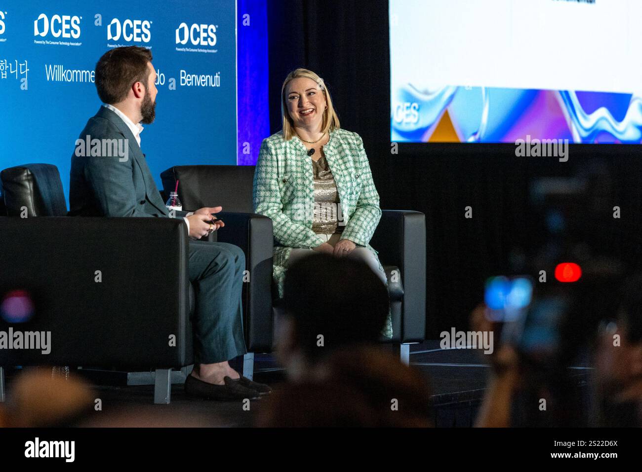 Las Vegas, USA. 05th Jan, 2025. Brian Comiskey (L), and Melissa ...